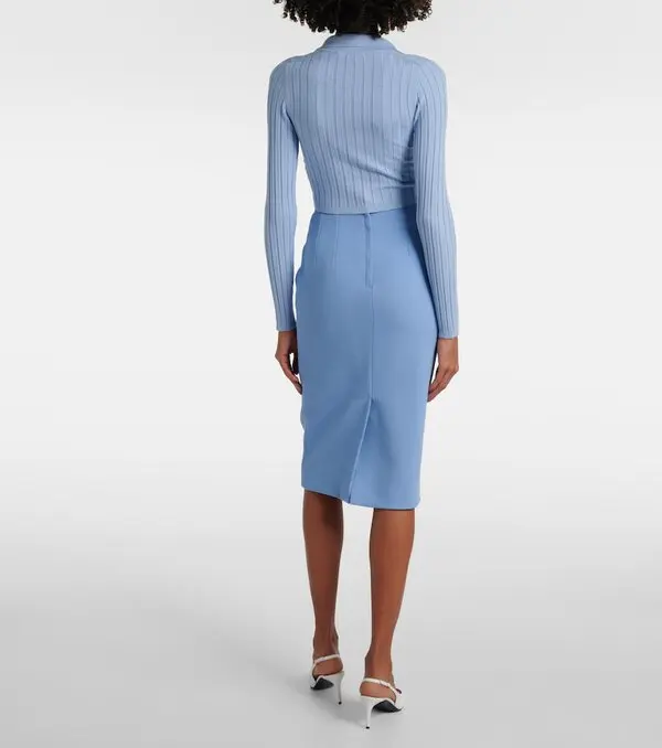 Dolce & Gabbana Ribbed-knit Cropped Polo Sweater
