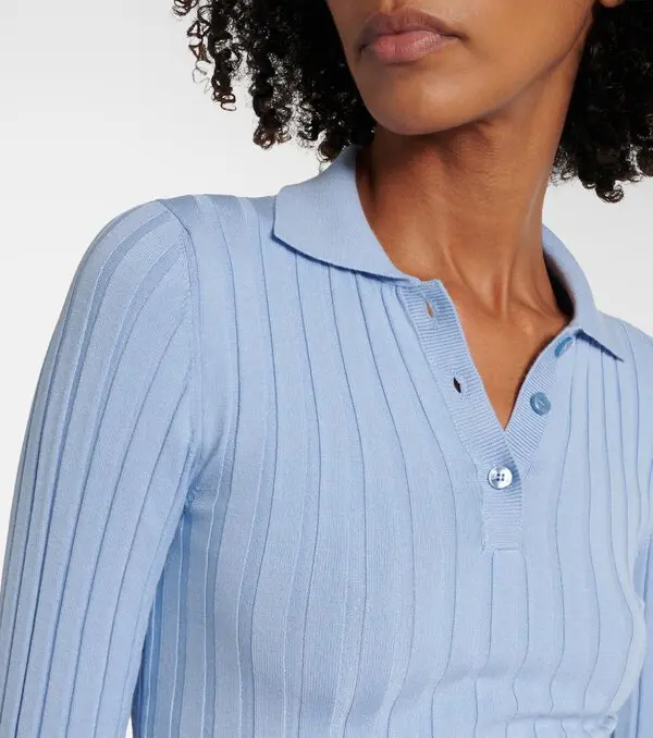 Dolce & Gabbana Ribbed-knit Cropped Polo Sweater
