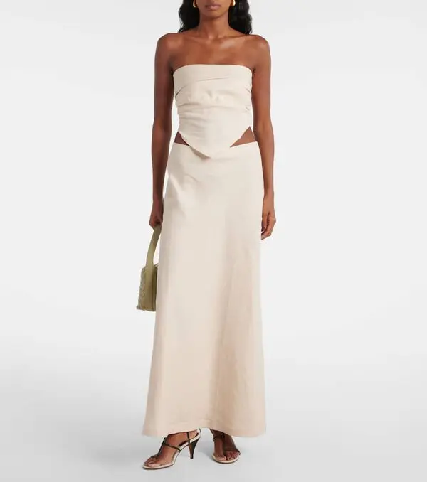 Faithfull The Brand Antibes Linen Bandeau Top