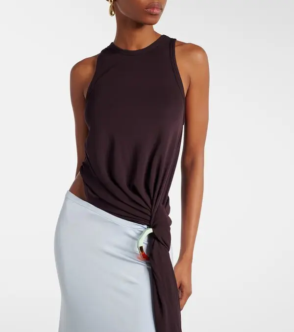 Victoria Beckham Cutout Jersey Midi Dress - Black