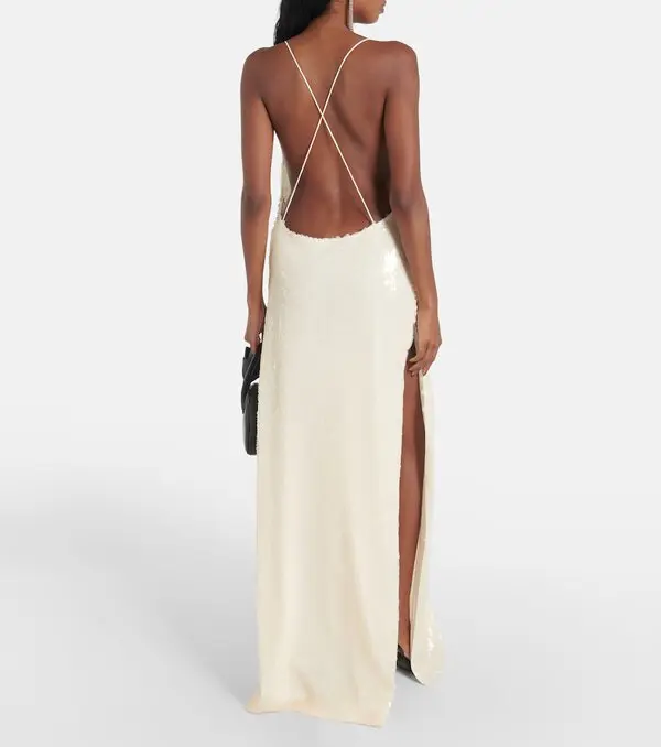 Magda Butrym Sequined Gown - Neutrals
