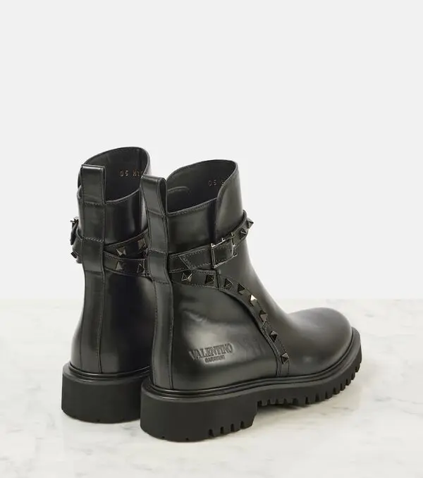 Valentino Garavani Rockstud Leather Ankle Boots