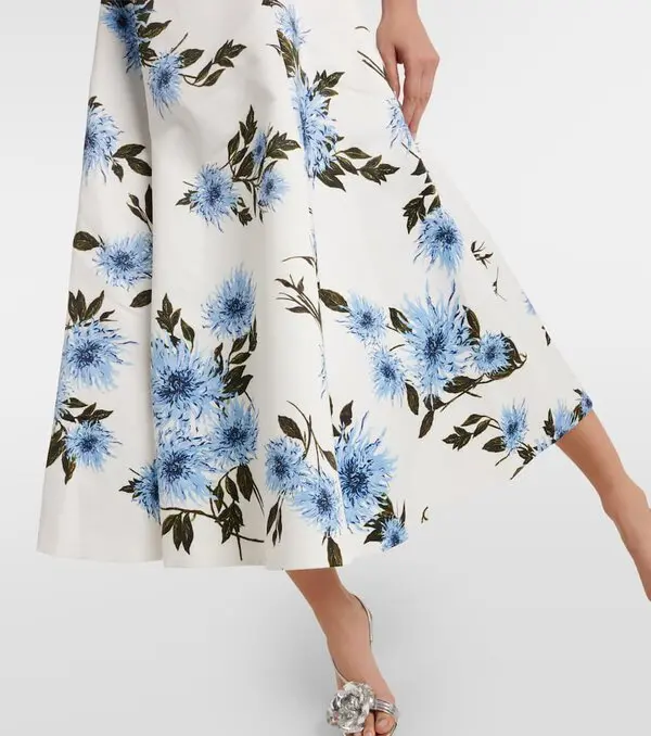 Emilia Wickstead Mara Printed Taffeta Faille Dress - Blue - 30% Off |  Editorialist