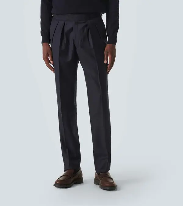 Rubinacci Manny Straight Leg Wool Pants