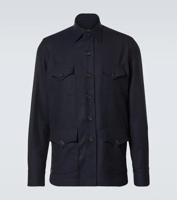Rubinacci Wool Overshirt - Blue