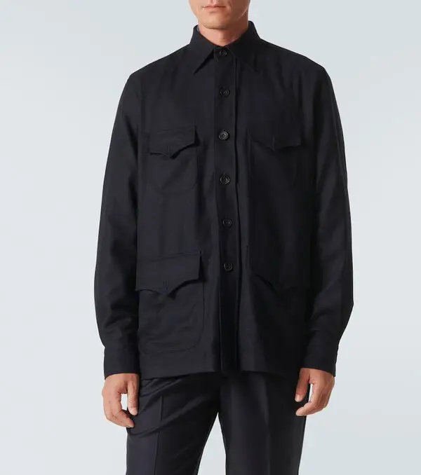 Rubinacci Wool Overshirt - Blue