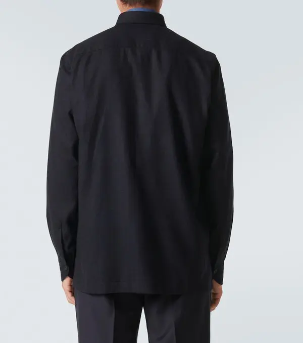 Rubinacci Wool Overshirt - Blue