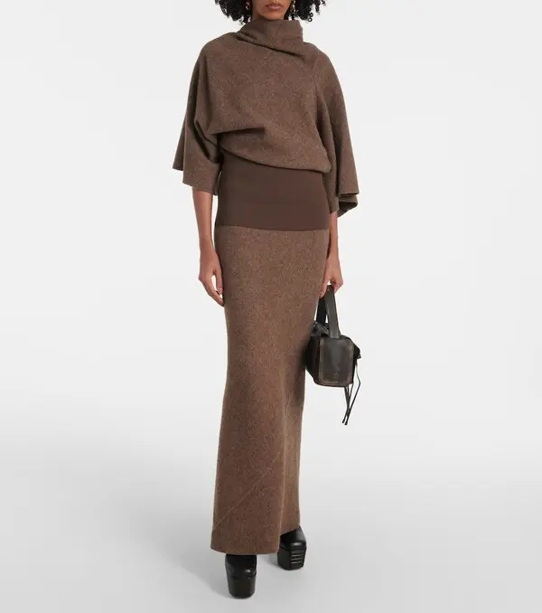 Rick Owens Coda Wool Maxi Skirt