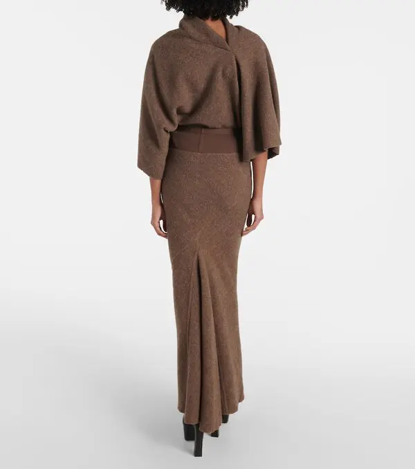Rick Owens Coda Wool Maxi Skirt