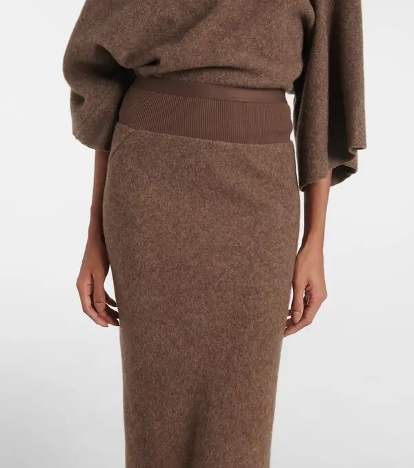 Rick Owens Coda Wool Maxi Skirt