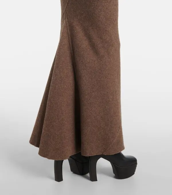 Rick Owens Coda Wool Maxi Skirt