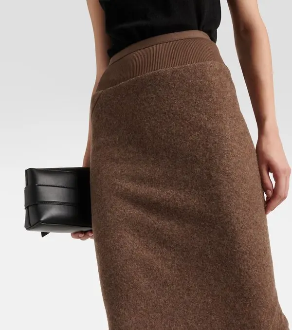 Rick Owens Coda Wool Maxi Skirt - Brown