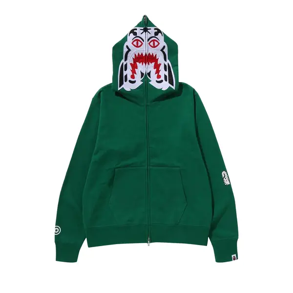 A BATHING APE Tiger Full Zip Hoodie - Green