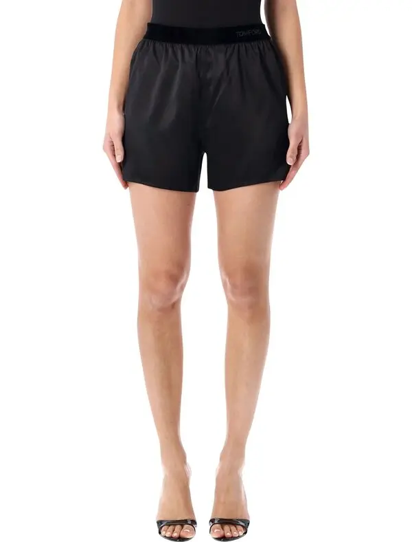 TOM FORD Stretch Silk Satin Pj Shorts - Black