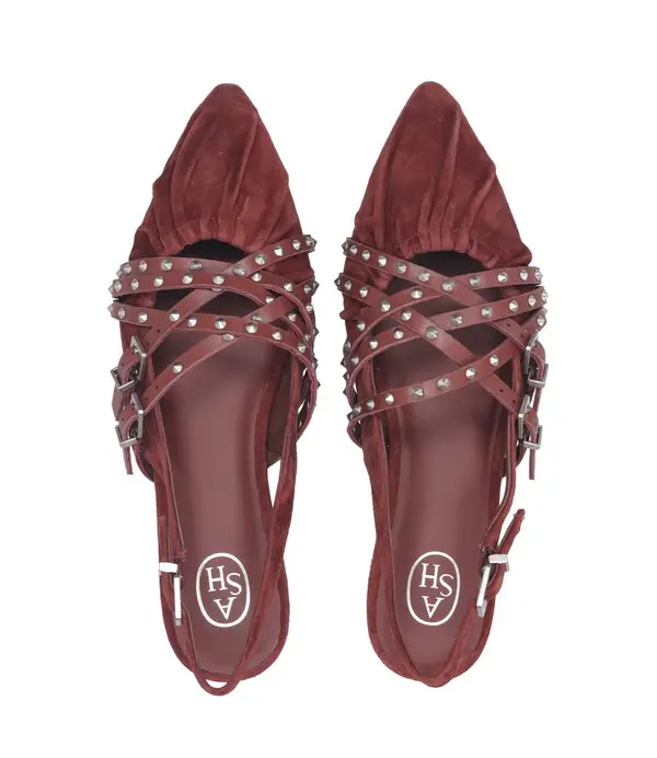 Ash Studded Leather Sandals - Marsala