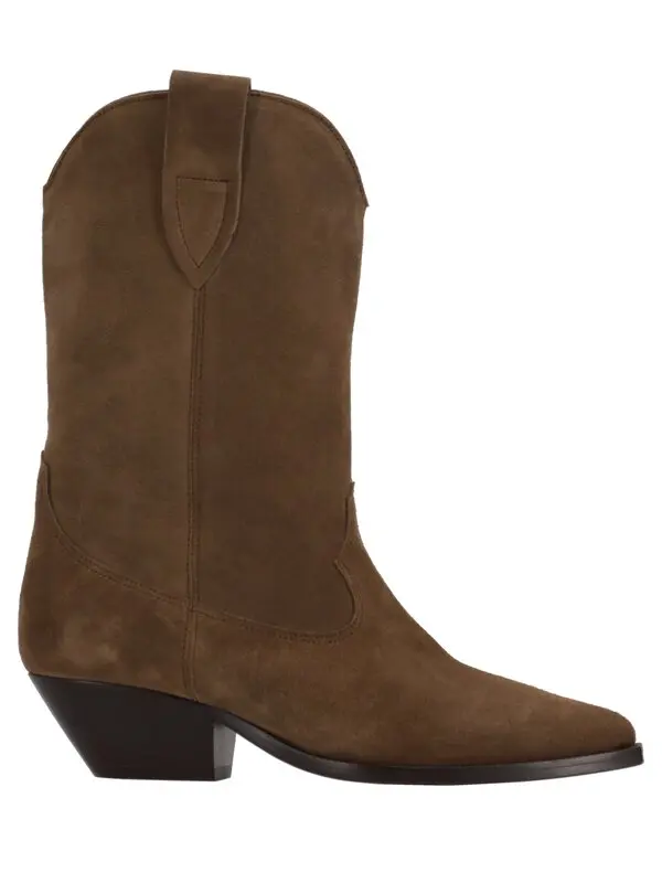 Isabel Marant Étoile Suede Cowboy Boots - Dark Olive