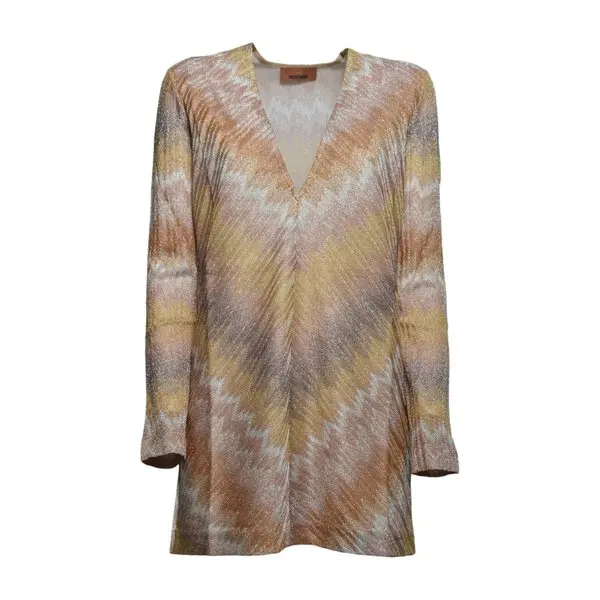 Missoni Long Sleeve Maxi Dress With Tie Detail