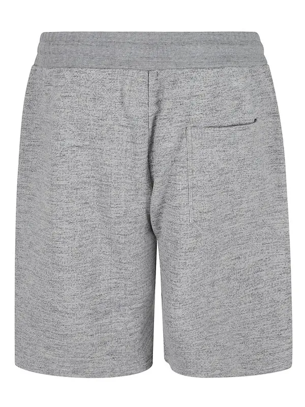 GOLDEN GOOSE Relaxed Cotton Fleece Sweat Shorts - Medium Grey Melange/gold