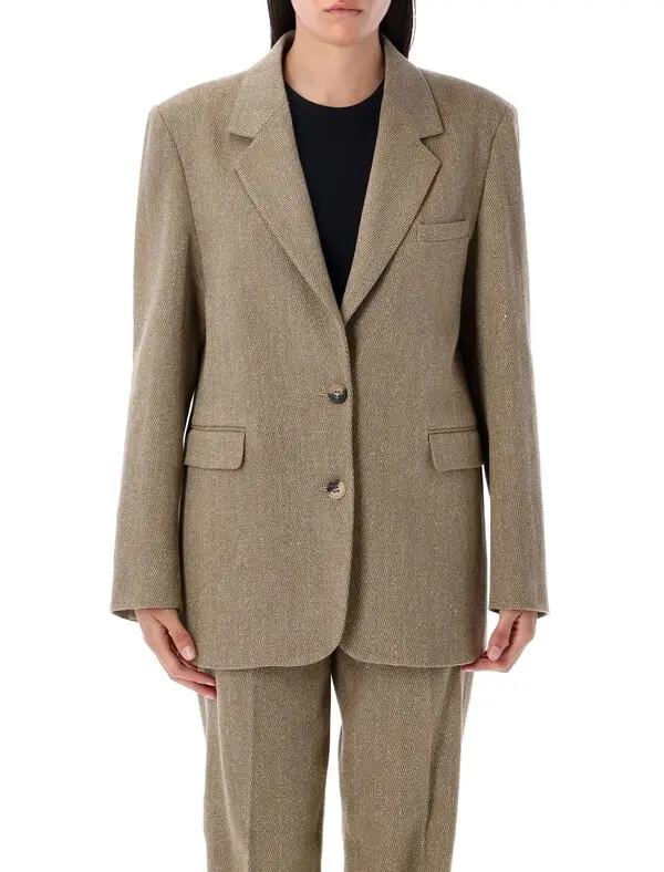GOLDEN GOOSE Linen And Cotton Blend Blazer - Golden Brown