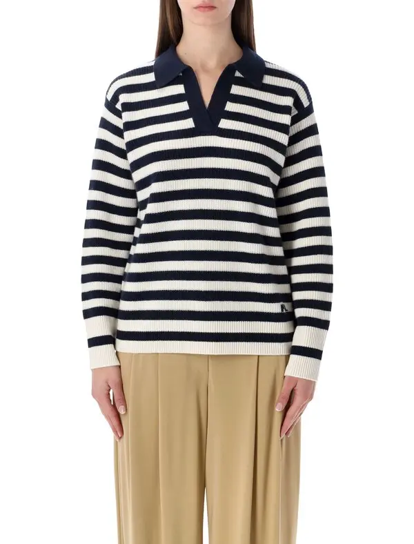 Ralph Lauren Cashmere Jumper With Embroidered Logo - Icon Navy Cream