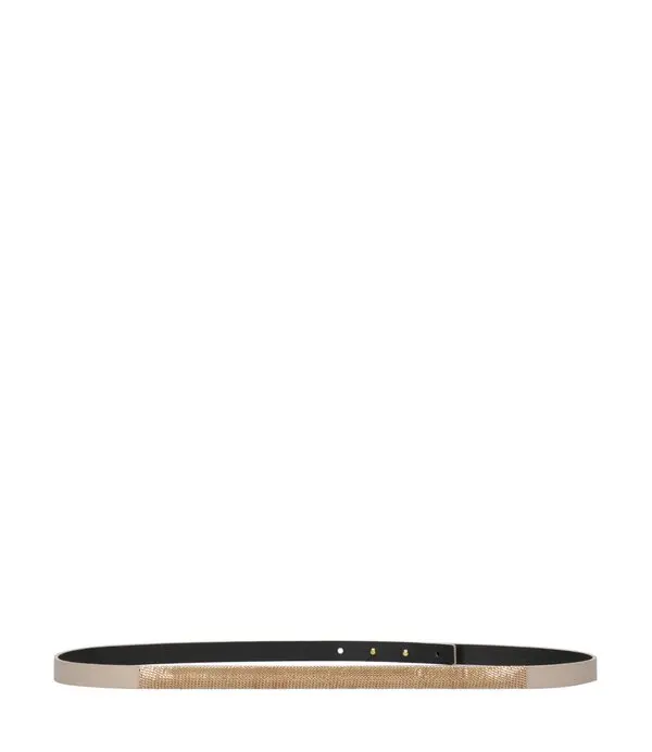 ORTIGNI Leather Belt - Nude+oro