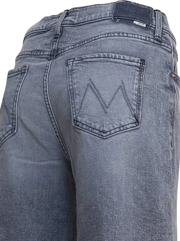 MOTHER Straight Leg Denim Jeans - Grey