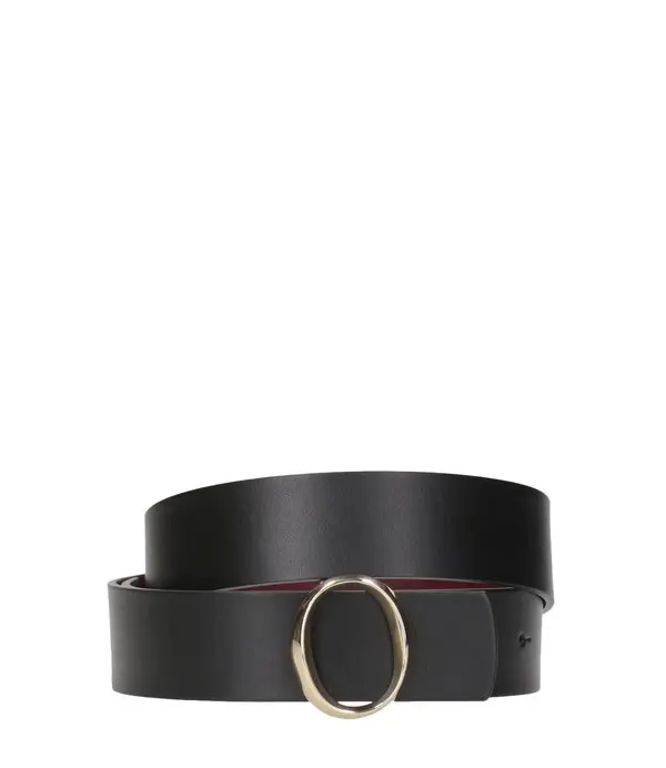 ORTIGNI Leather Belt - Nero+mosto