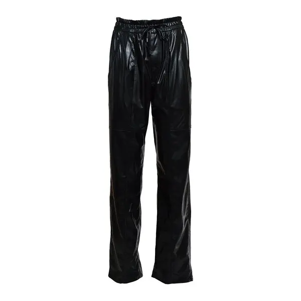 MARANT ETOILE Straight Leg Faux Leather Trousers