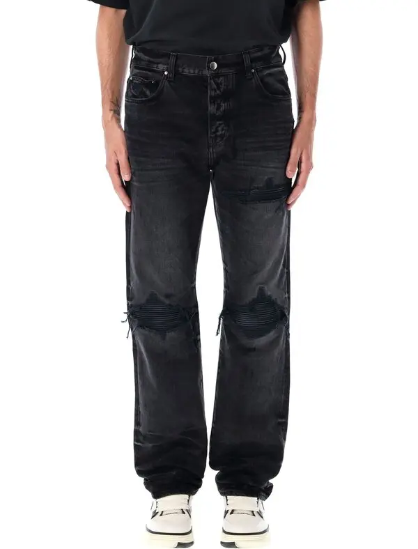 Amiri Distressed Straight Leg Jeans - Vintage Black