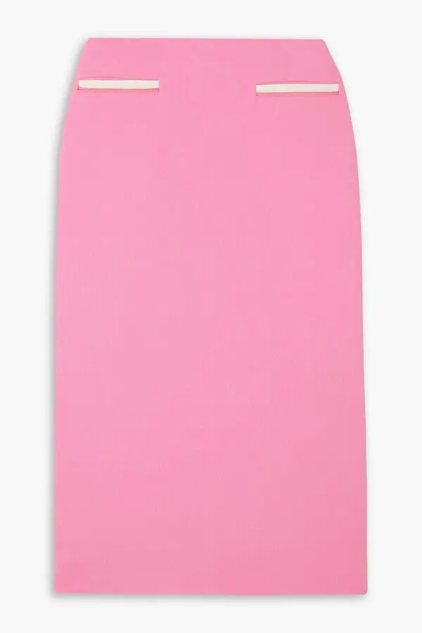 ROWEN ROSE Wool-crepe Midi Skirt