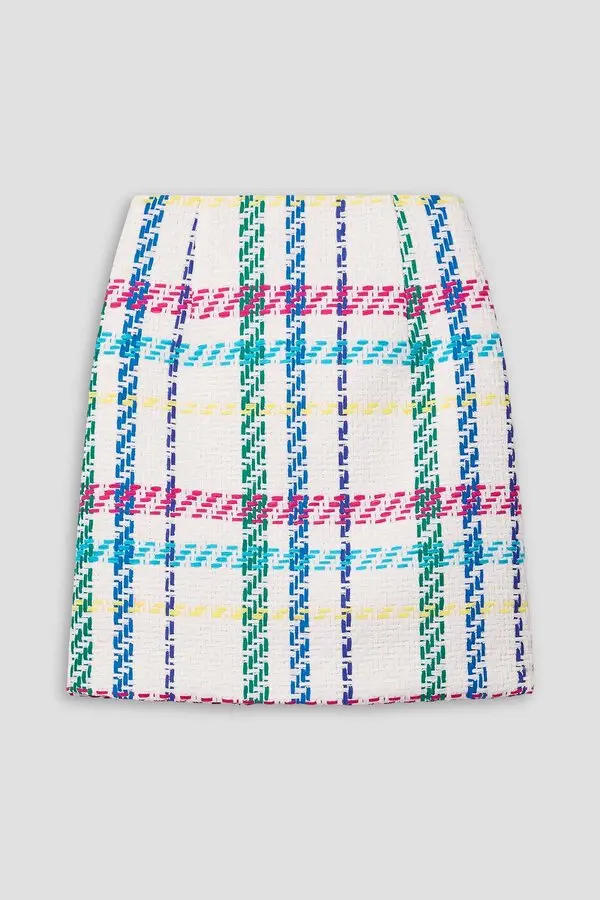 SERGIO HUDSON Checked Cotton-blend Mini Skirt