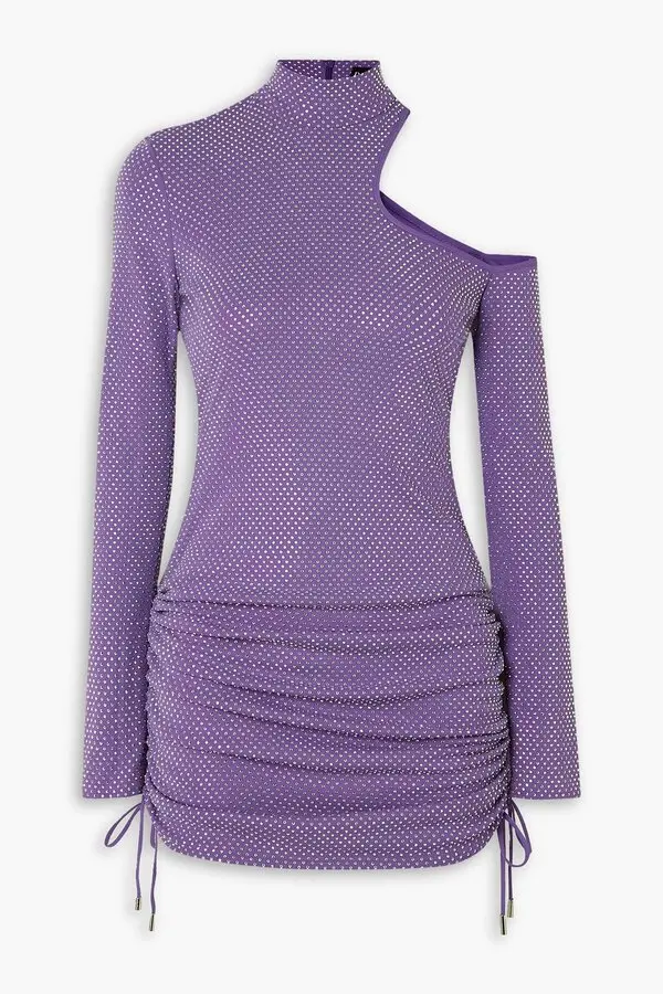 knee length dresses for ladies CRYSTAL BUCKLE DETAIL JERSEY MINI DRESS – David Koma main image 1