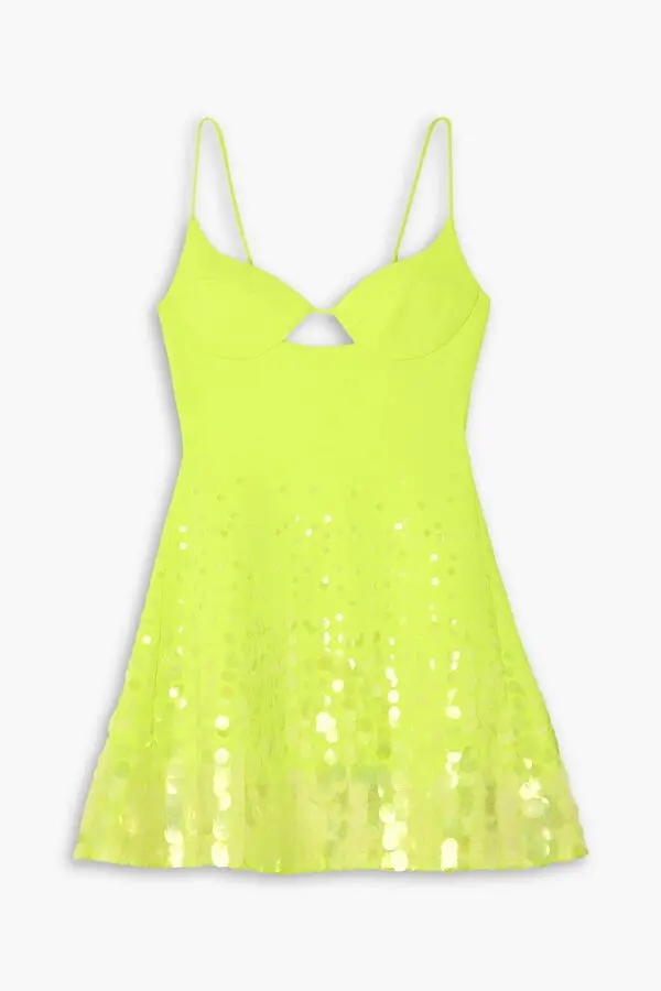 David Koma Sequin-embellished Crepe Mini Dress