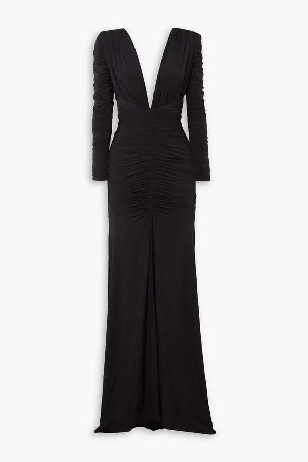 Alex Perry Dalton Ruched Stretch-jersey Gown