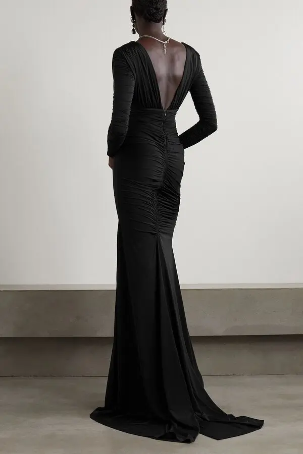 Alex Perry Dalton Ruched Stretch-jersey Gown