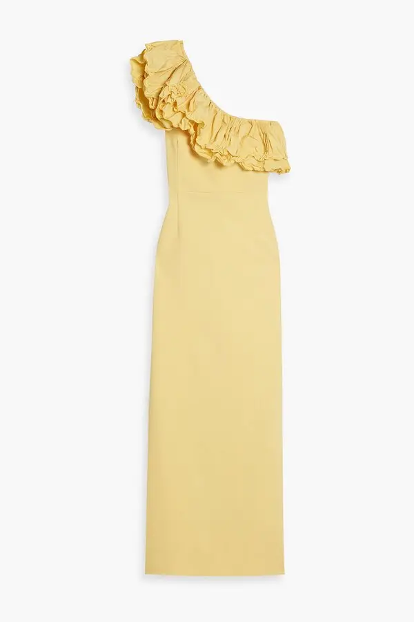 Rebecca Vallance Chloe One-shoulder Ruffled Crepe Gown