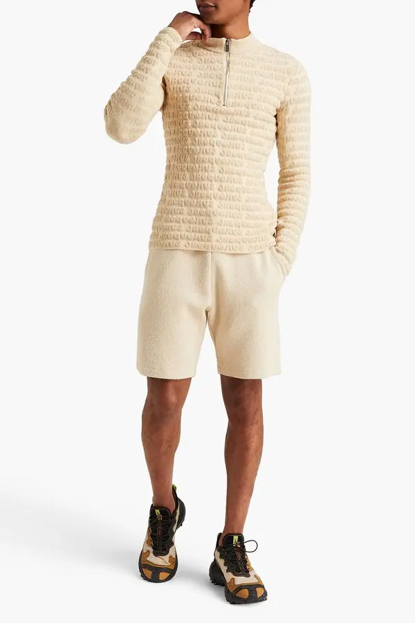 Jacquemus Luis Terry Jacquard Halfzip Sweater - Beige
