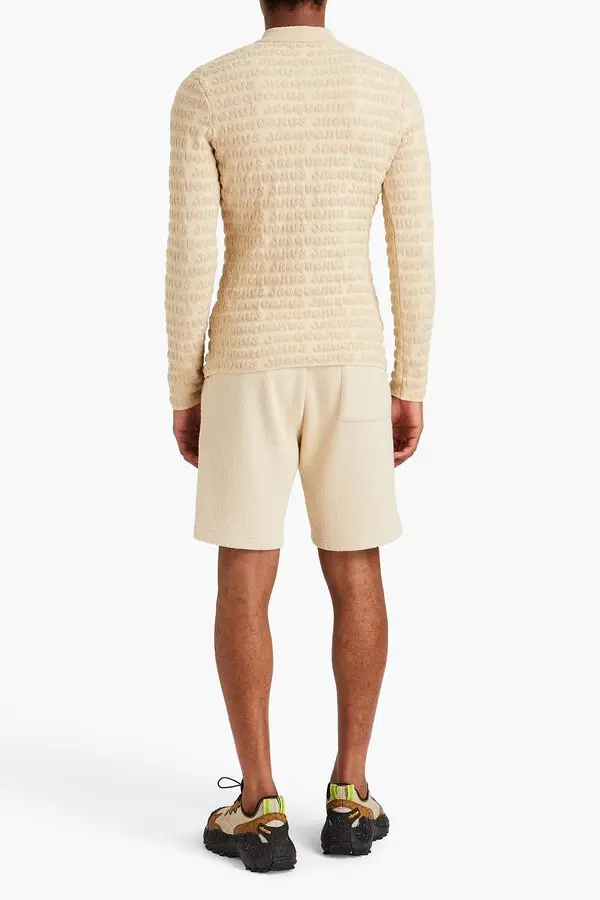 Jacquemus Luis Terry Jacquard Halfzip Sweater - Beige