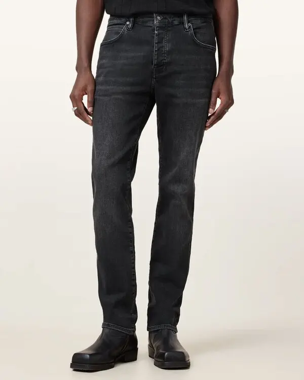 ALLSAINTS Sid Skinny Fit Denim Jeans - Washed Black