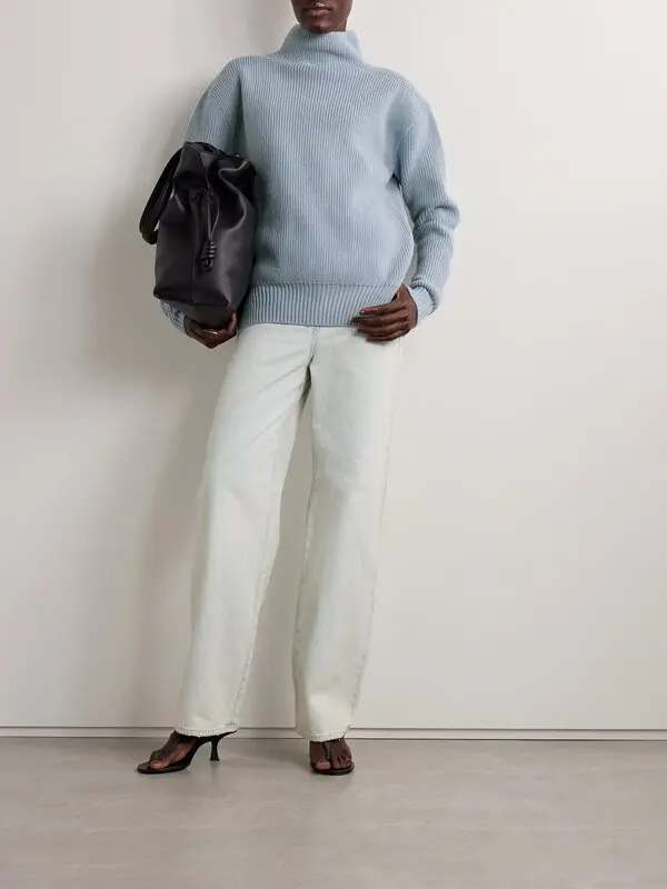Rick Owens Ribbed Wool Turtleneck Sweater