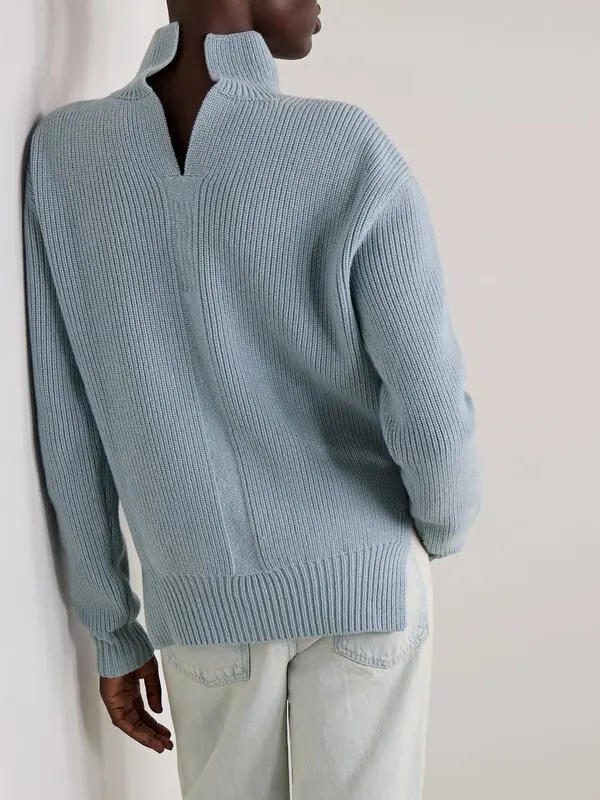 Rick Owens Ribbed Wool Turtleneck Sweater