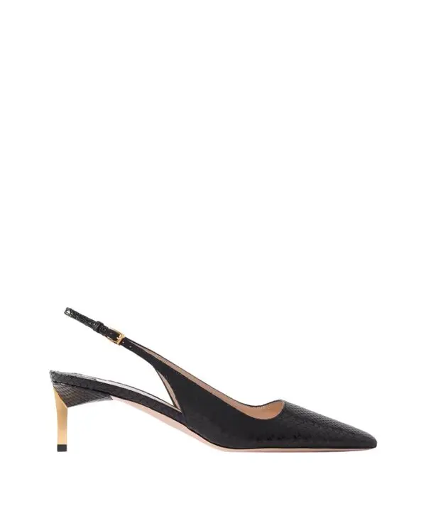 TOM FORD Snake-effect Leather Slingback Pumps