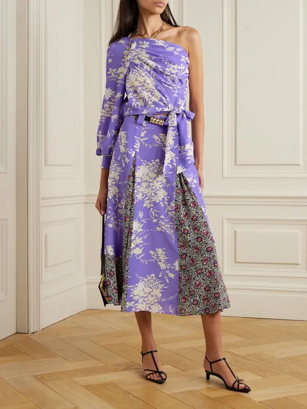 Maison Mayle Solange One-shoulder Floral-print Top