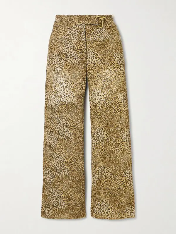 Maison Mayle Chappy Cropped Leopard-print Pants