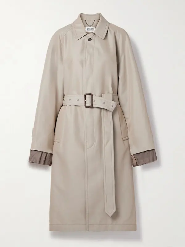 MAISON MARGIELA Belted Cotton-blend Gabardine Trench Coat