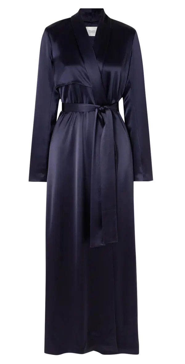 Galvan Belted Satin Trench Coat