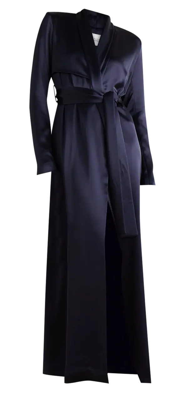 Galvan Belted Satin Trench Coat
