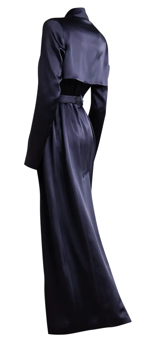 Galvan Belted Satin Trench Coat
