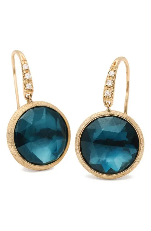 Marco Bicego Jaipur London Blue Topaz And Diamond Drop Earrings - Gold/topaz/diamond