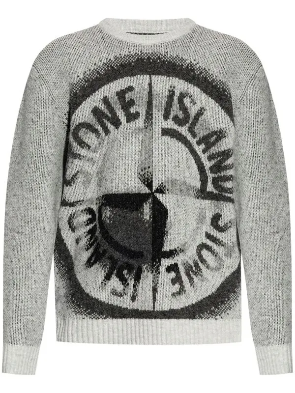 Stone Island Compass-motif Jumper - Grey